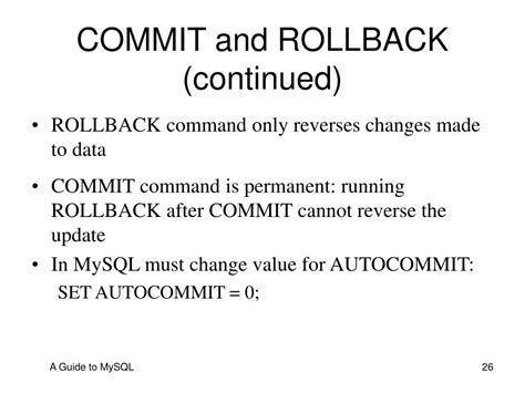 Ppt Mysql Guide Tables Updates Transactions Powerpoint