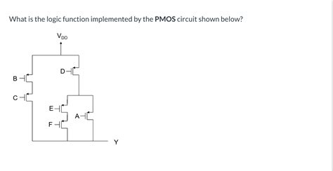 Solved What Is The Logic Function Implemented By The Pmos