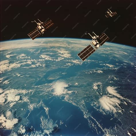 A Satellite Constellation In Orbit Providing Global Communications Premium Ai Generated Image