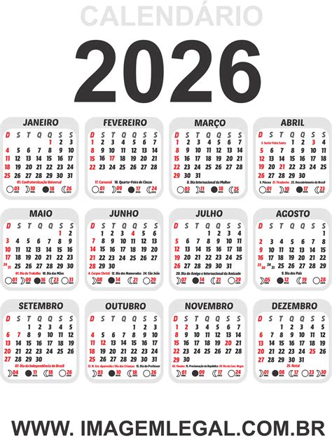 Calendário 2026 Png Gelo Com Feriados Imagem Legal