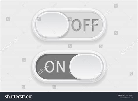 Toggle Switch Buttons On Off Gray Stock Illustration 1282549033 Shutterstock