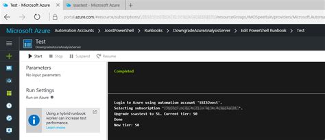 Powershell Upgrading Tier Sku Via Set Azurermanalysisservicesserver