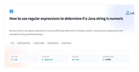 How To Use Regular Expressions To Determine If A Java String Is Numeric