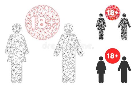 For Adults Vector Mesh 2d Model And Triangle Mosaic Icon Stock Illustration Illustration Of