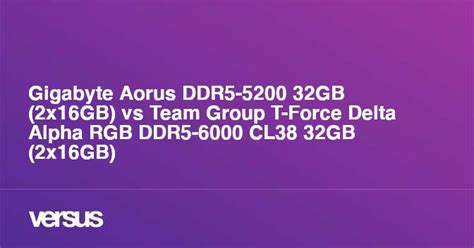 Gigabyte Aorus Ddr5 5200 32gb 2x16gb Vs Team Group T Force Delta Alpha Rgb Ddr5 6000 Cl38 32gb