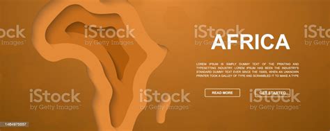 아프리카 3d 종이 컷 웹 사이트 템플릿입니다 아프리카 지도 종이 컷 아웃 그림 대륙 실루엣 기호 방문 페이지 광고 페이지 3