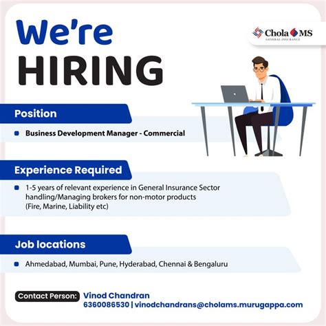 Sai Abhishek On Linkedin Chola Ms Is Hiring Business Development Manager Commercial Interested…