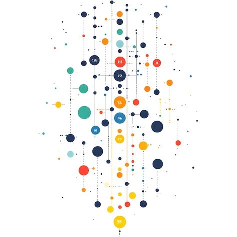 Flat Timeline With Floating Data Points Concept As A Timeline Icon With