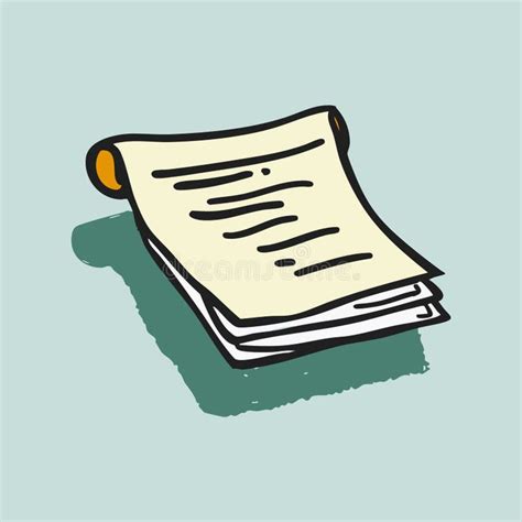 Cartoon Illustration Of A Scroll Or Document On A Teal Background