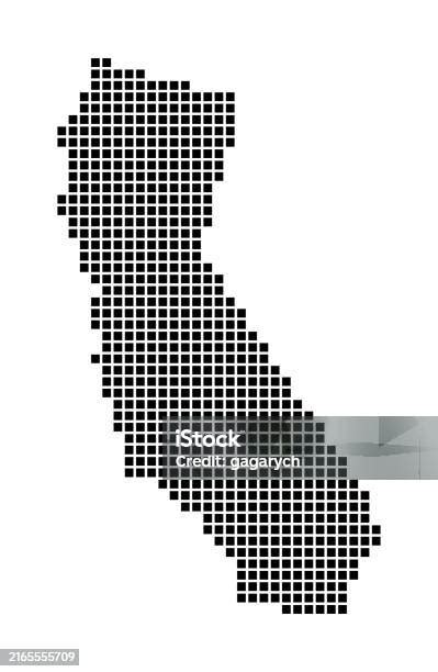 캘리포니아 지도 점선 스타일로 캘리포니아지도 디자인을 위한 사각형으로 채워진 미국 주의 테두리 벡터 일러스트 레이 션 Us Republican Party에 대한 스톡 벡터