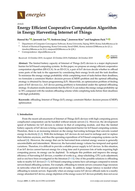 pdf energy efficient cooperative computation algorithm in energy