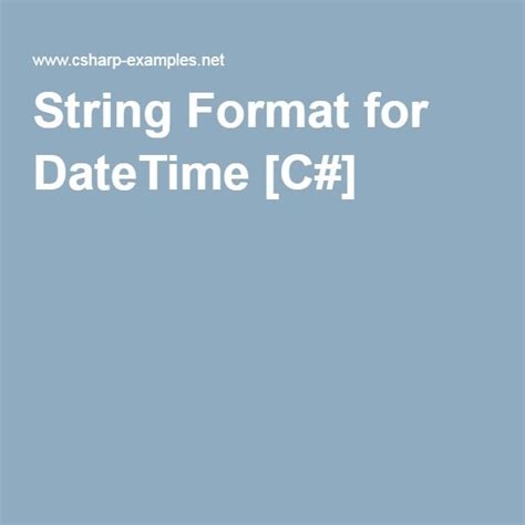 Custom String Format For Datetime C