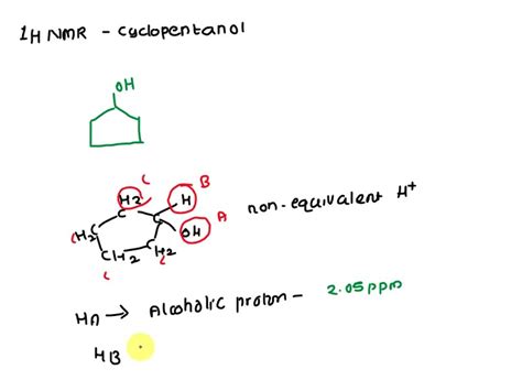 Solved Draw The Structure Of Cyclopentanol And Give The Expected 1h Nmr Data You Must Report