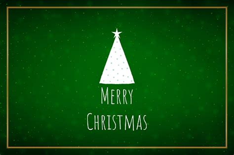 모자 나 모자처럼 흰색 색의 삼각형 나무는 나무의 상단에 별과 문자 메시지 메리 크리스마스와 함께 활기찬 어두운 녹색 수평 크리스마스 축제 벡터 배경 위에 Pom Pom와