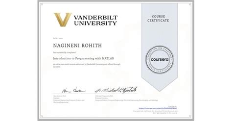 completion certificate for introduction to programming with matlab nagineni rohith