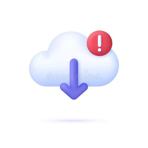 3d Cloud Computing Download With Error Icon Data Storage Stock Vector 3d Cloud Computing Download With Error Icon Data Storage Stock Vector