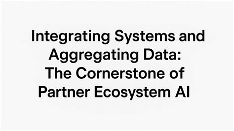 Integrating Systems And Aggregating Data The Cornerstone Of Partner Ecosystem Ai