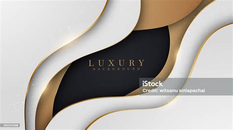 럭셔리 매끄러운 황금 파도 배경 흰색 겹치는 갈색과 검은 색 음영 0명에 대한 스톡 벡터 아트 및 기타 이미지 0명 3차원 형태 갈색 Istock