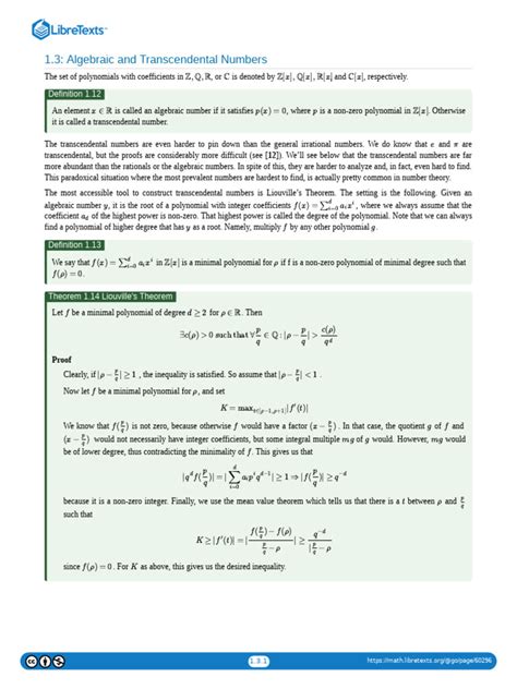 103algebraicandtranscendentalnumbers Pdf Polynomial Number