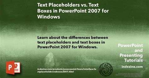Text Placeholders Vs Text Boxes In Powerpoint 2007 For Windows
