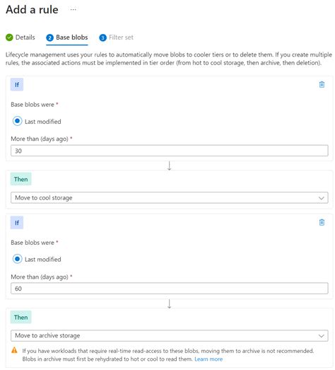 Configuring Blob Lifecycle Management For Blob Objects Using The Azure Portal Azure Data