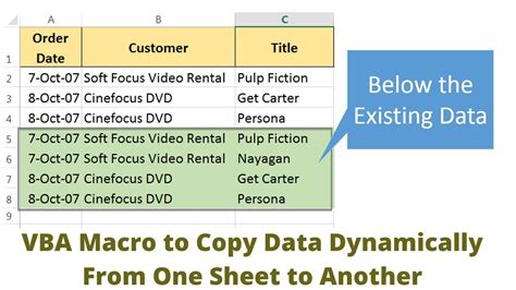 Vba Macro To Copy Data Dynamically From One Sheet To Another Youtube
