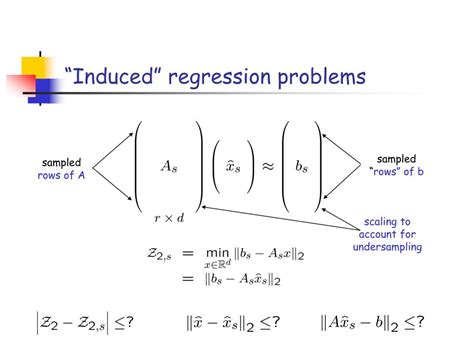 Ppt Sampling Algorithms For L 2 Regression And Applications