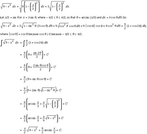 10 5 The Inverse Trigonometric Substitution
