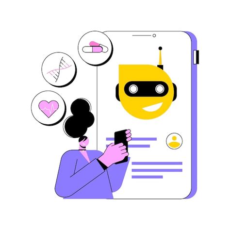 의료 추상 개념 벡터 일러스트 레이 션의 챗봇 프리미엄 벡터
