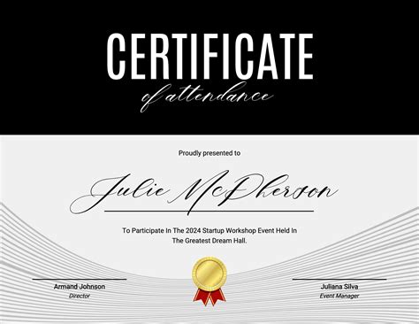 Black Elegant Startup Workshop Certificate 33358678 Template