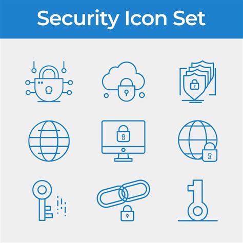 Premium Vector Free Vector Security Outline Icon Set Including Security Protection Key