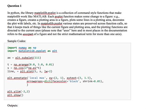 question 1 in python the library matplotlib pyplot