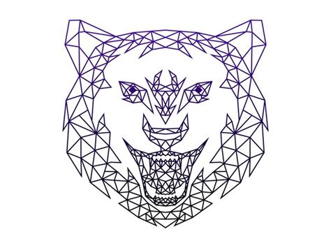호랑이 다각형 스타일의 머리 프리미엄 벡터