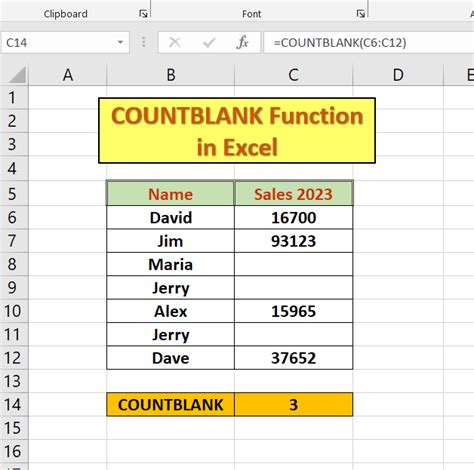 Countblank Function In Excel Programming