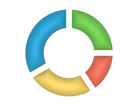 D Circular Pie Chart Slices On A Transparent Background Png