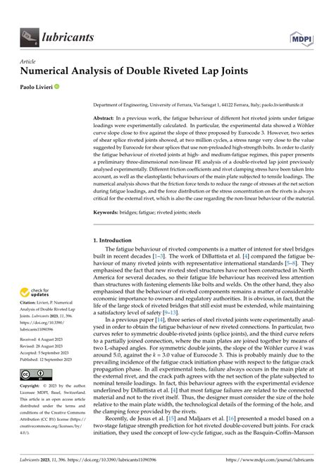 pdf numerical analysis of double riveted lap joints