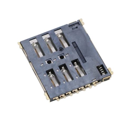 Ultrathin Nano Sim Socket H1 37m Push Push With Cd Pin 6p Mini Sim Connector 7pin Sim Card