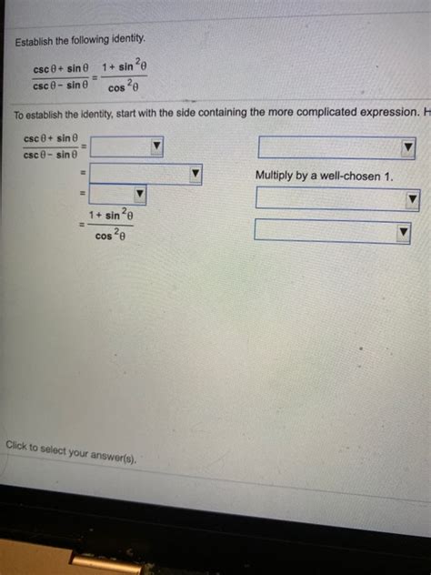 Solved Establish The Following Identity Csc Sine Csc Chegg Com