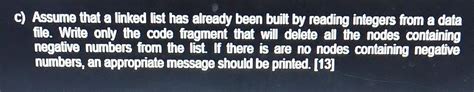 Solved C Assume That A Linked List Has Already Been Brilt