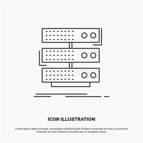 server storage rack database data icon line vector gray symbol for