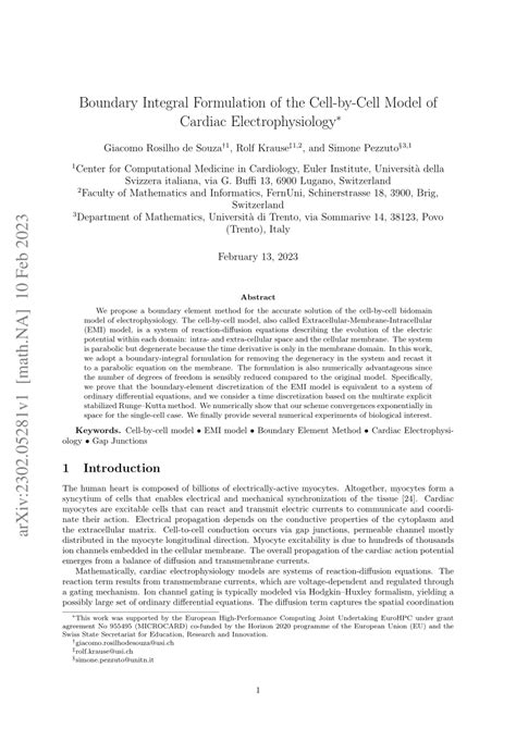 pdf boundary integral formulation of the cell by cell model of