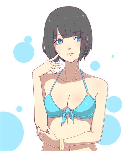 Safebooru 1girl Bangs Bikini Black Hair Blue Bikini Blue Eyes Bob Cut Bracelet Breasts