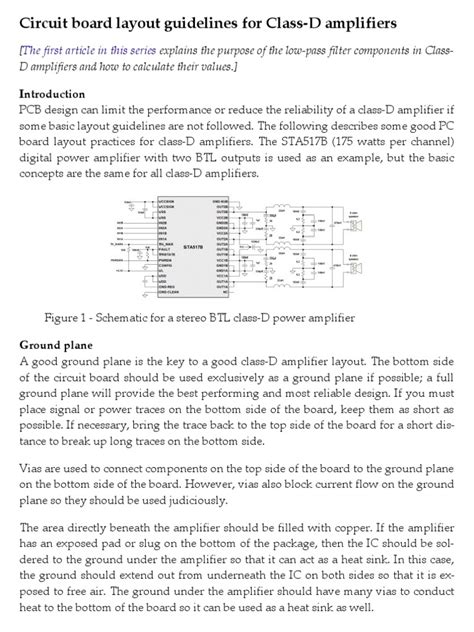 PDF Circuit Board Layout Guidelines For Class D Amplifiers DOKUMEN TIPS