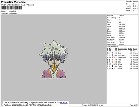 Killua Candy Embroidery File 4 Size Master Digitizer