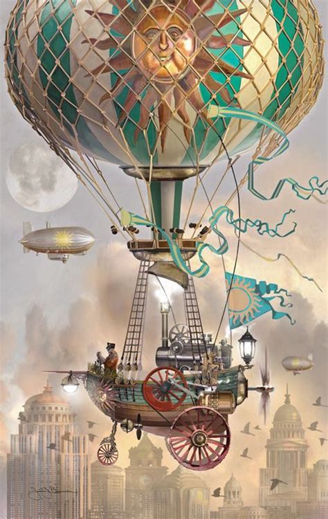 Steampunk Artwork Steampunk Airship Arte Steampunk Balloon Art Hot Air Balloon Balloons D