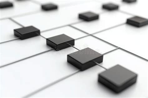 Black Cubes Connected By Wires Network Technology Data Flow Concept Stock Image Image Of