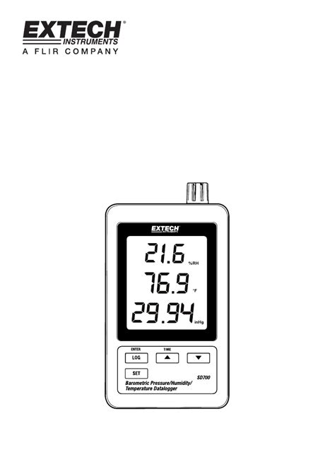 Mode d emploi Extech SD Français des pages