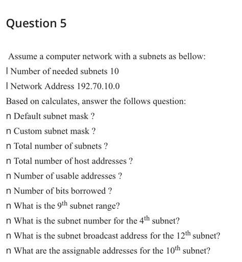 Solved Assume A Computer Network With A Subnets As Bellow I