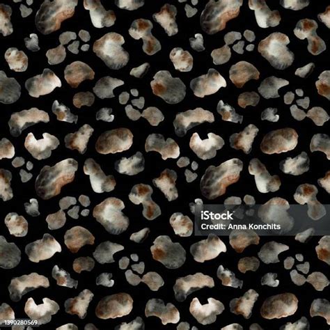 손으로 그린 수채화 이음새가 없는 무늬 표범 피부 모조 배경 가죽에 대한 스톡 벡터 아트 및 기타 이미지 가죽 갈색 개념 Istock