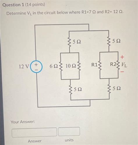 solved determine vl in the circuit below where r1 7Ω and